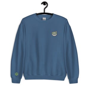 Matcha Embroidered Crewneck Sweatshirt With Sleeve Design - Etsy