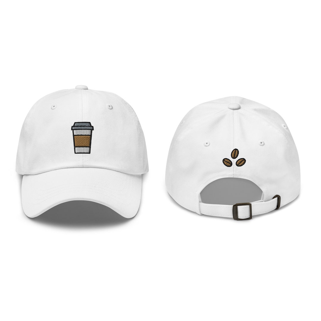 Coffee Cup Embroidered Baseball Cap, Cute Embroidered Hat, Coffee Lover ...