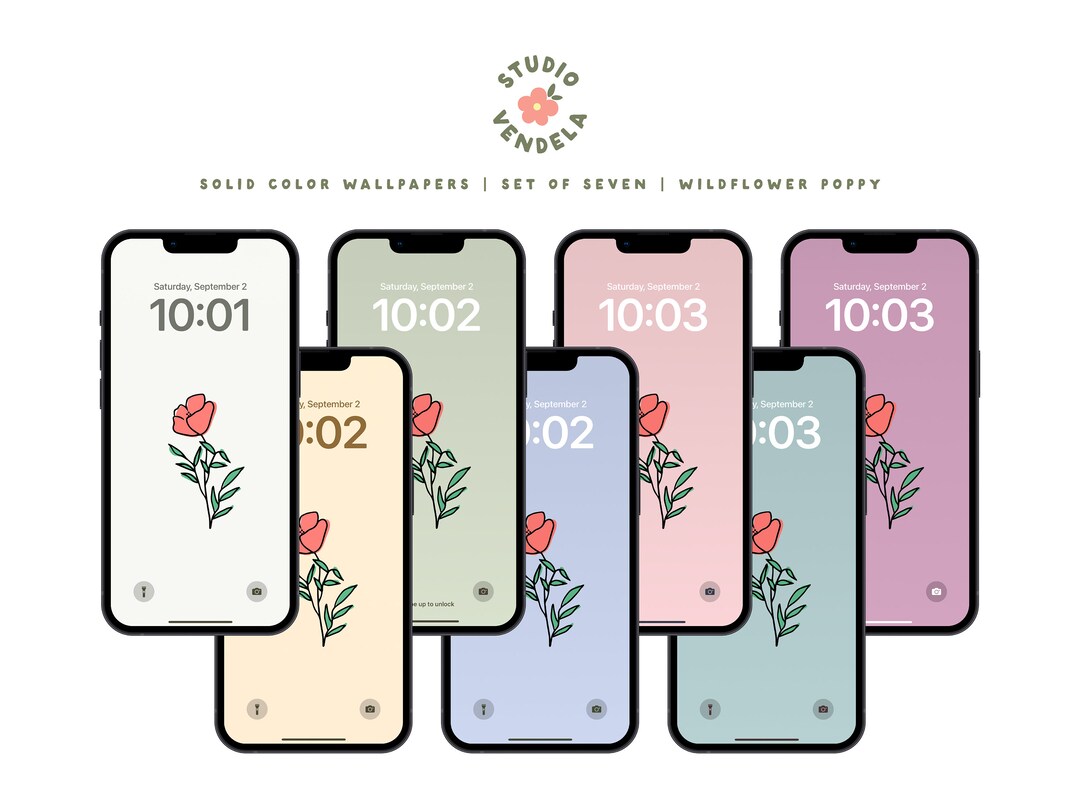 Wildflower Wallpapers | Poppy - Instant Digital Download, for ...