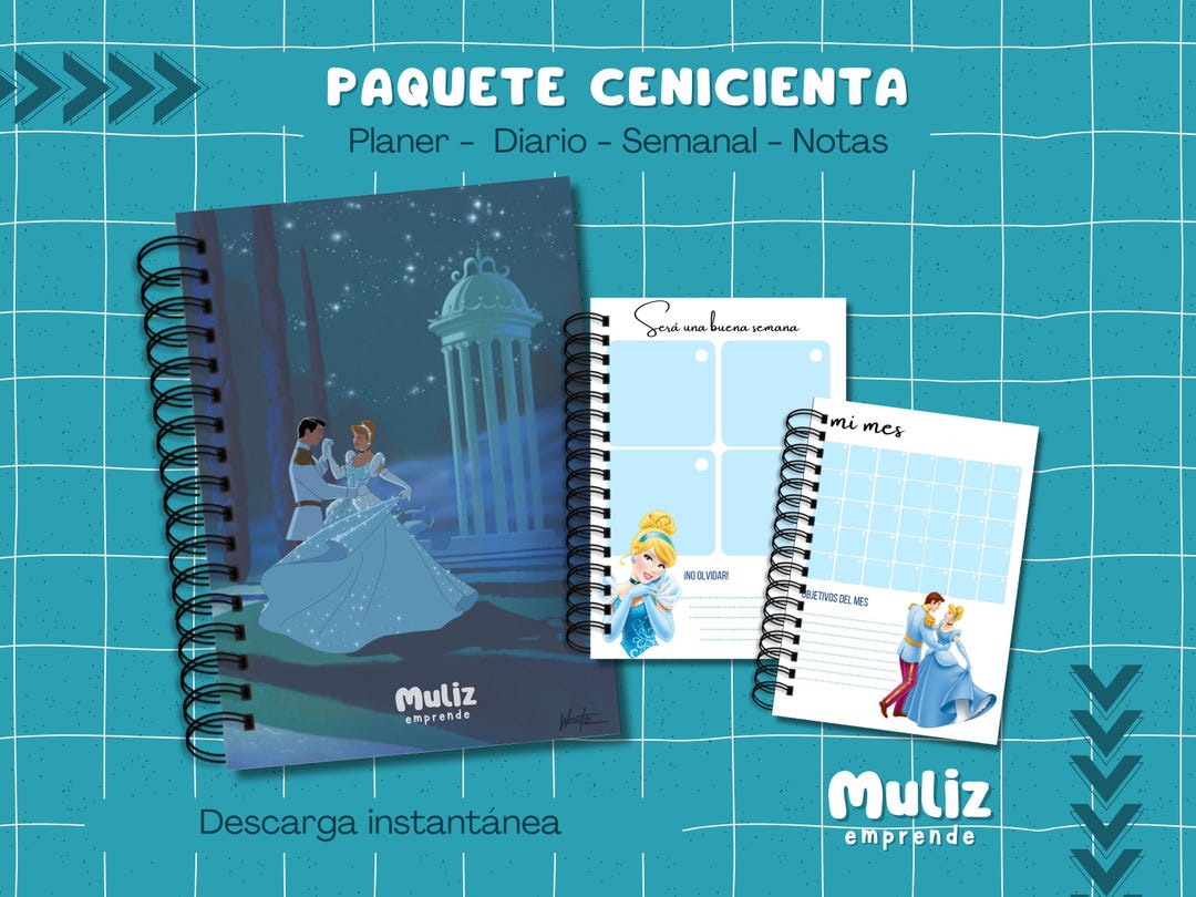 Pack of Planners, Cinderella Printables, Pdf Files, Sizes A5, A6 and ...