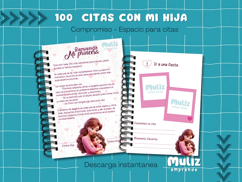 100 Citas Madre e hija Archivo imprimible editable Tamaño A5 PPT Editable Incluye PDF, PNG y ...