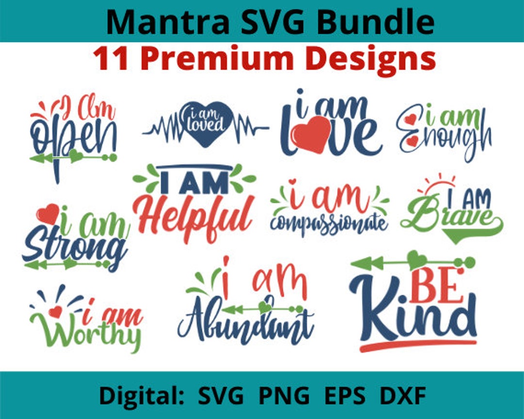 Mantra SVG Bundle 11 Premium Designs SVG Files Mantra SVG - Etsy Canada