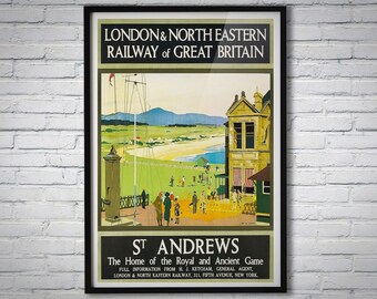 St Andrews Vintage Poster - Etsy