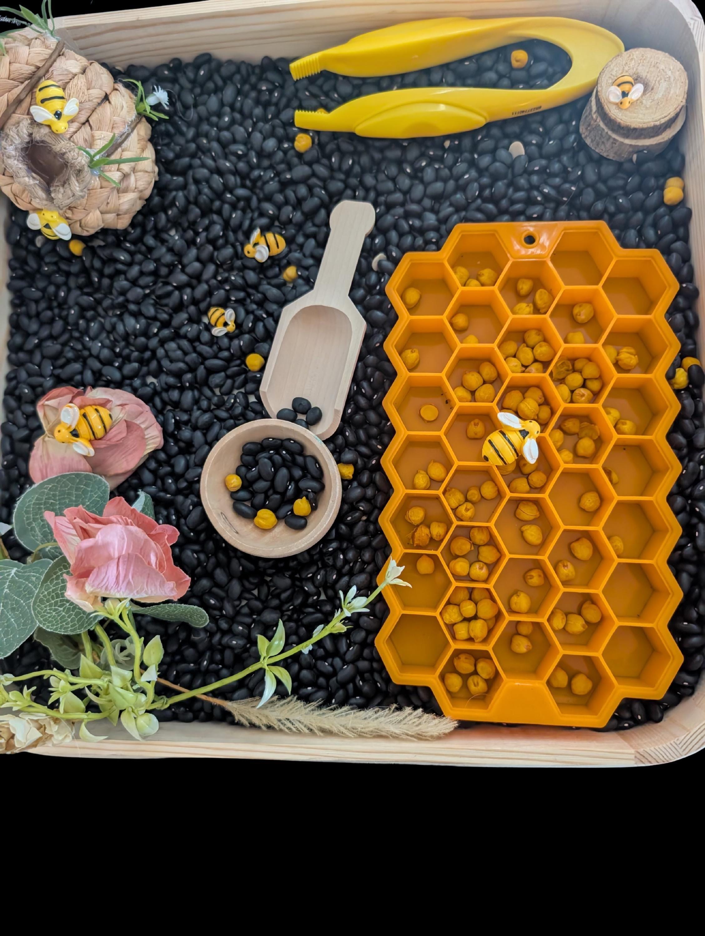 Bee Sensory Bin Kit for Preschool, Honeycomb Fine Motor Activity ...