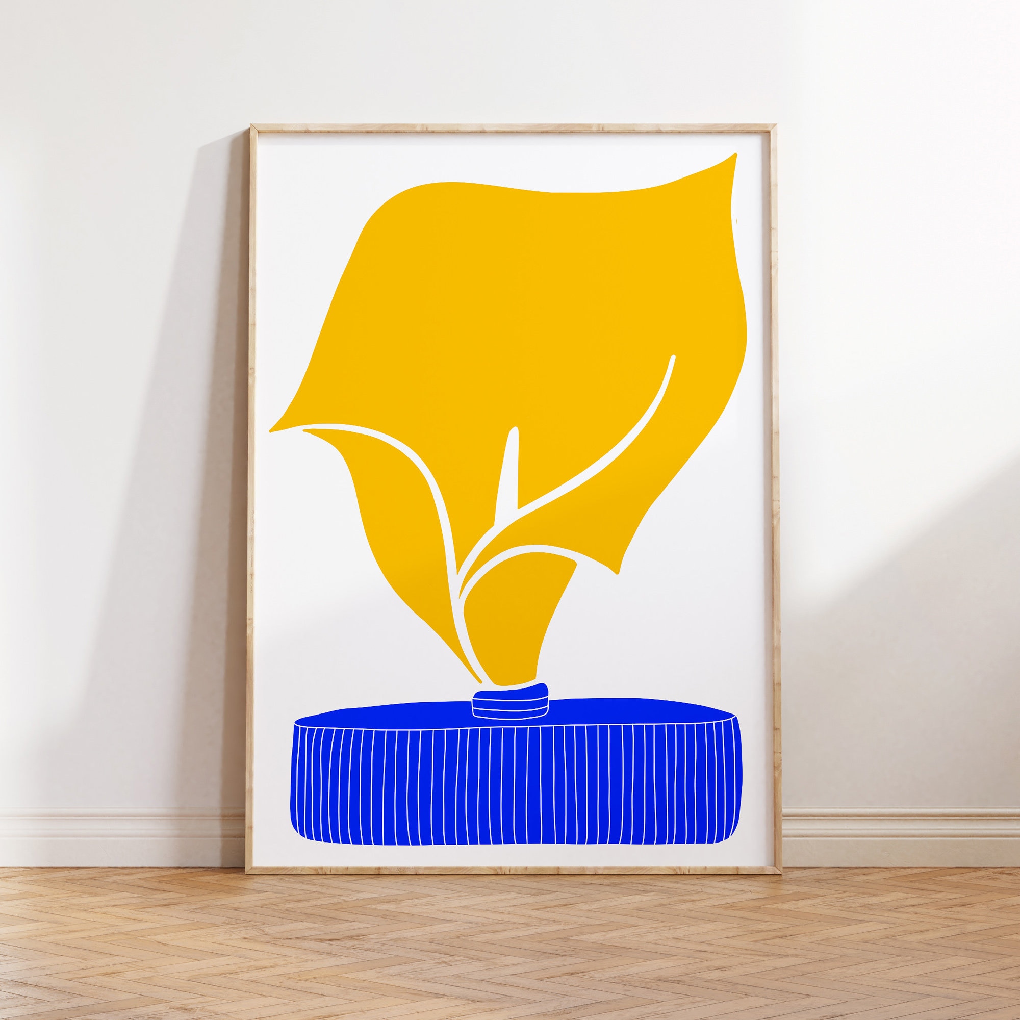 Set of Three Flower Prints in Primary Colors Botanical Three Piece Wall ...