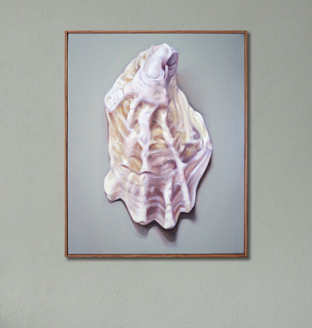 Oyster Shell Painting, Bathroom Wall Art | 16x20 Original Oil Painting ...