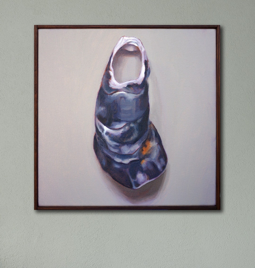 Oyster Shell Painting, Kitchen Wall Art, Realism | 12x12 Original Oil ...