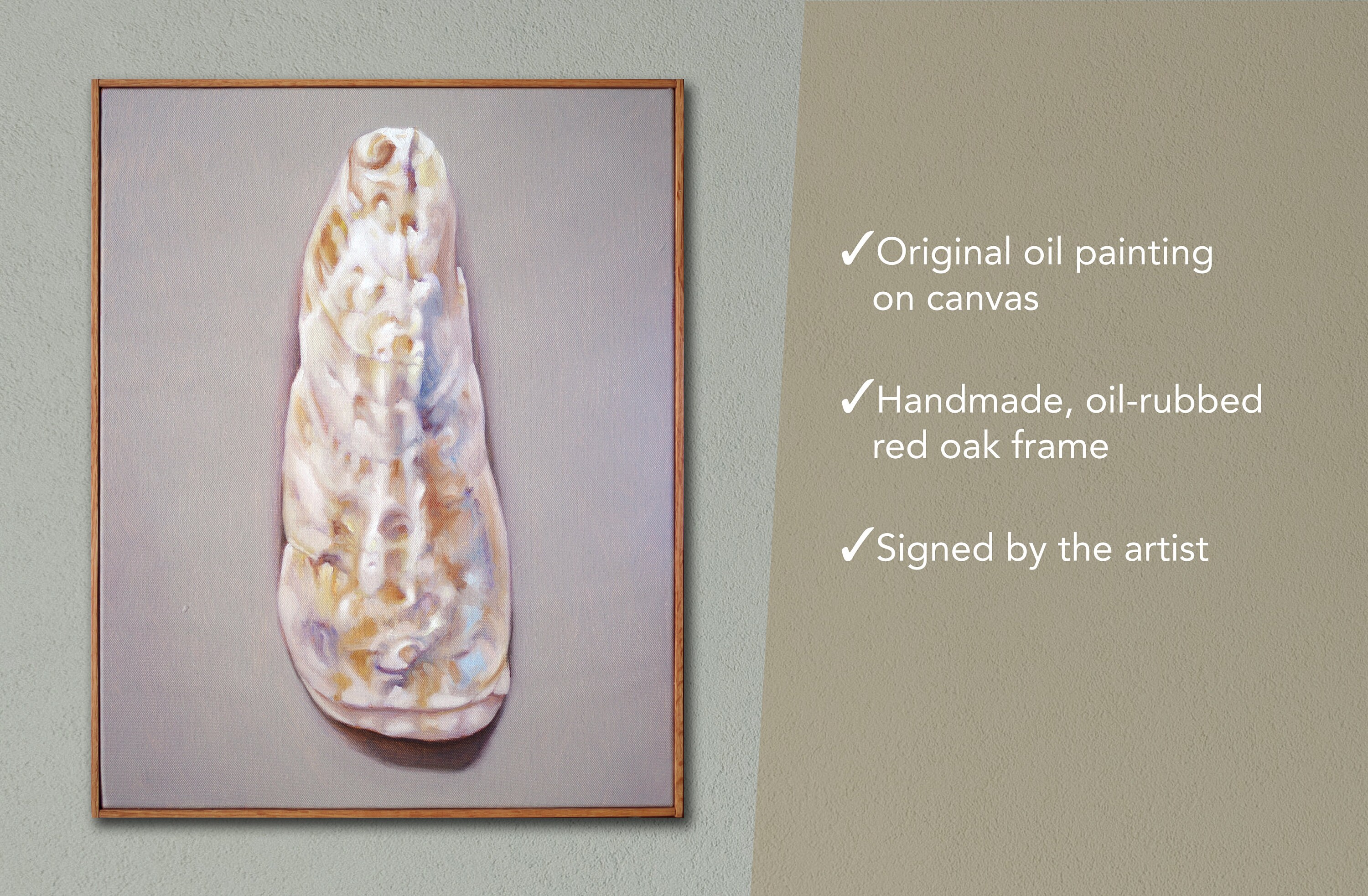 Modern Coastal Wall Art, Oyster Shell Painting, Bedroom Wall Art 20x16 ...