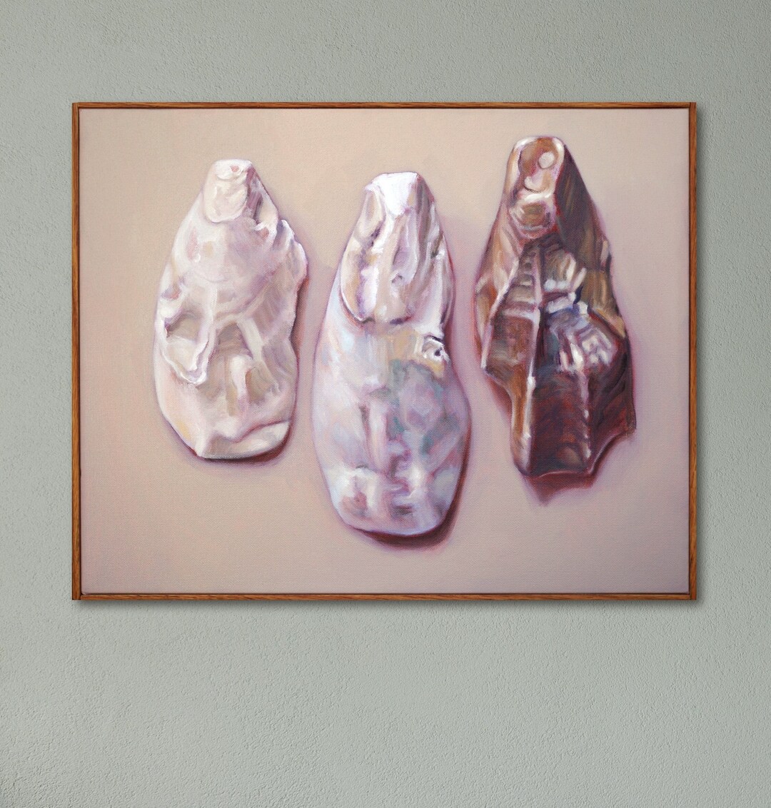 Original Oil Painting | Oyster Shell Still Life, 16x20, Framed, Coastal ...