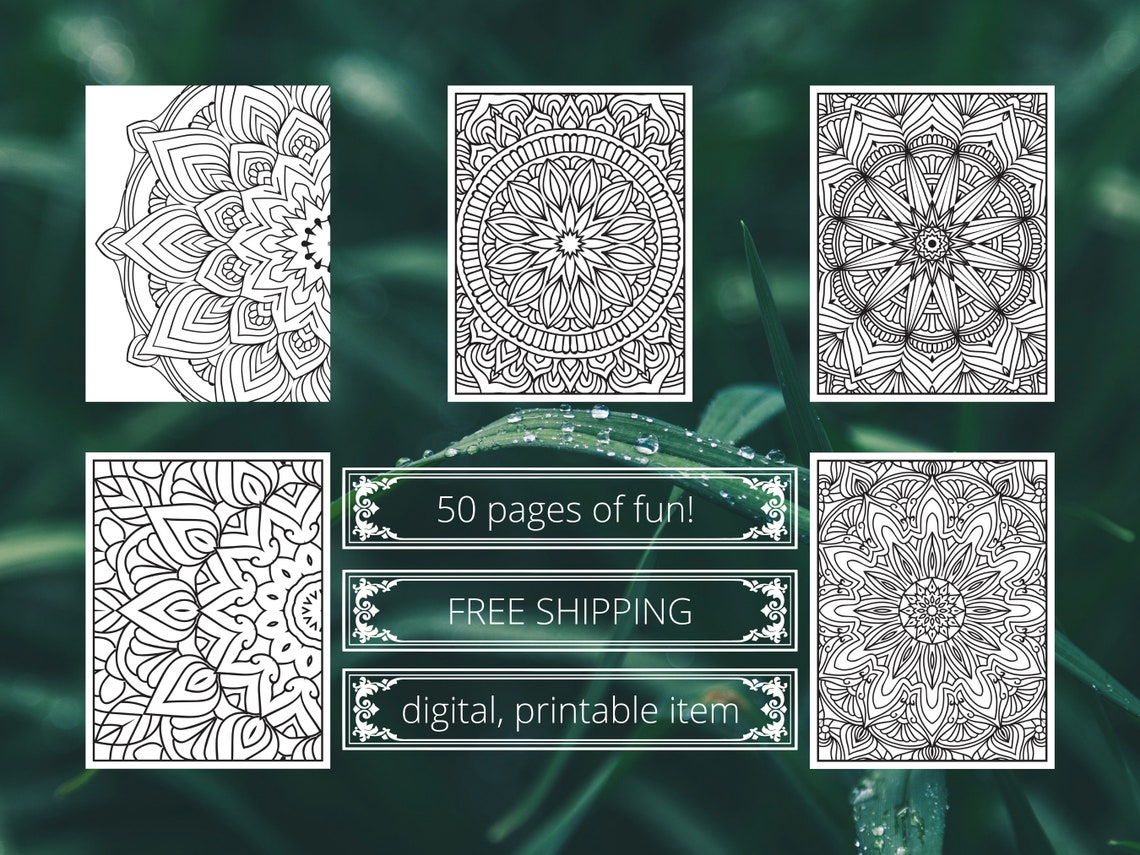 Mandala Coloring Pages Meditation Relaxation Stress Relief - Etsy