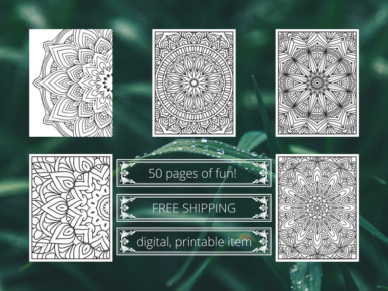 Mandala Coloring Pages Meditation Relaxation Stress Relief - Etsy