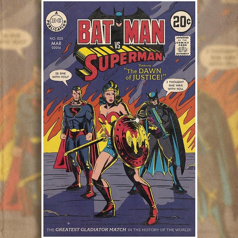 11x17 Bvs Comic Inspired Movie Poster - Etsy