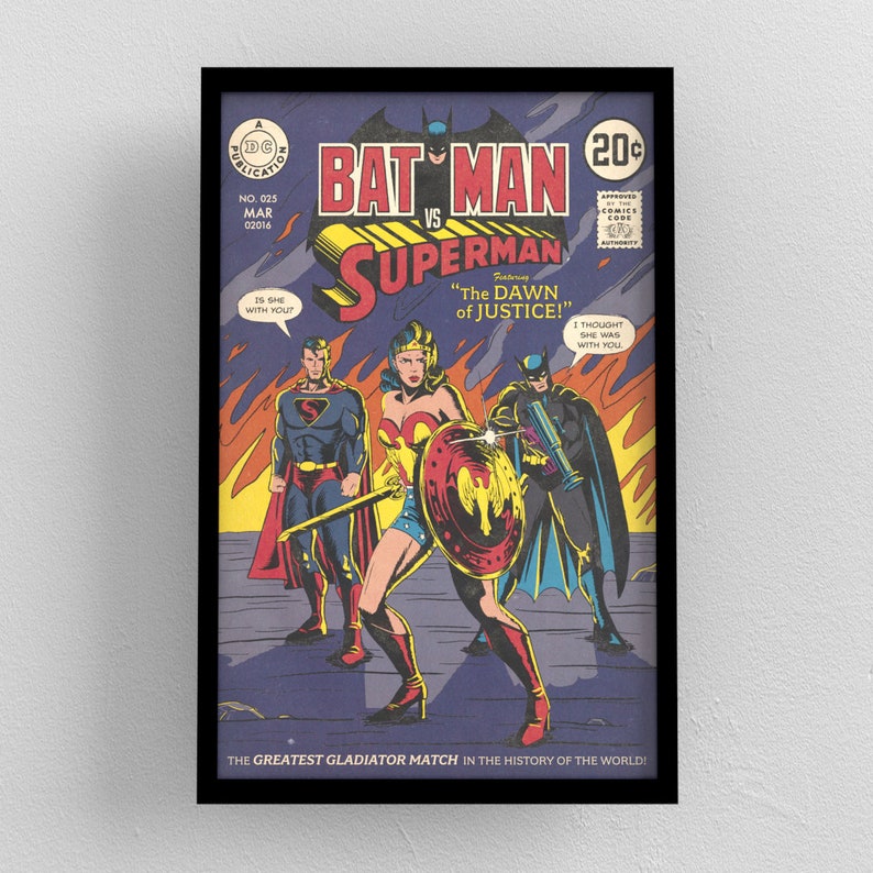 11x17 Bvs Comic Inspired Movie Poster - Etsy