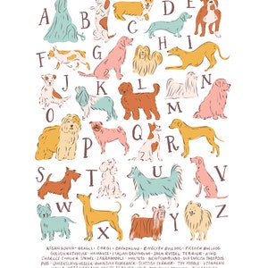 Gender Neutral Dog Alphabet - Retro Print for Nursery - Dog Nursery ...