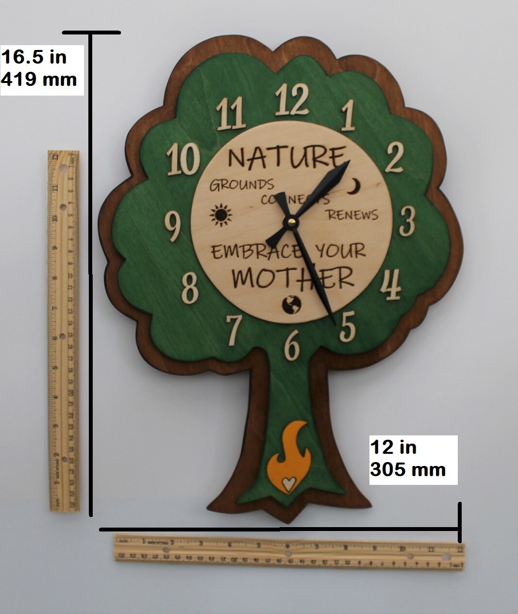 Art Wall Clock With Numbers, Tree, Wood, Colorful, Fun, Encouraging - Etsy