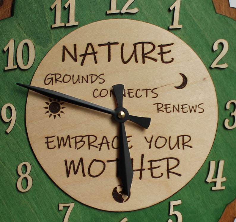 Art Wall Clock With Numbers, Tree, Wood, Colorful, Fun, Encouraging - Etsy