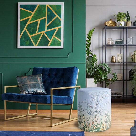 Colorful Flower Detailed Design Pouf Decorative Floral Home - Etsy