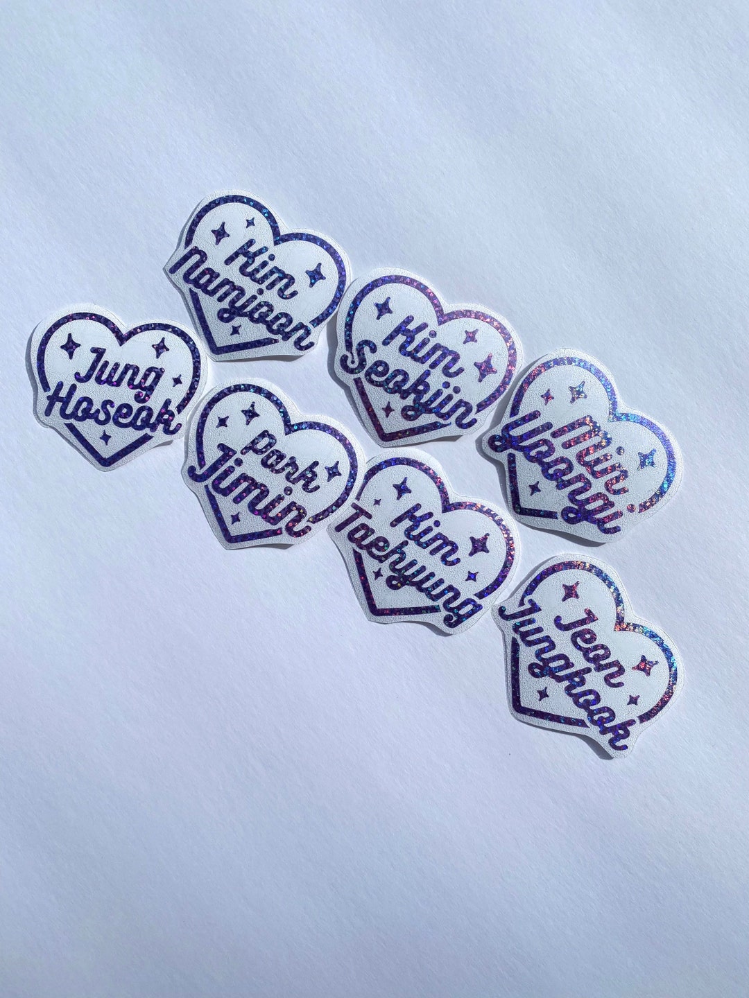 BTS Bias Vinyl Decal Sticker lavender Holographic Sparkle 1.75x2 Inches ...