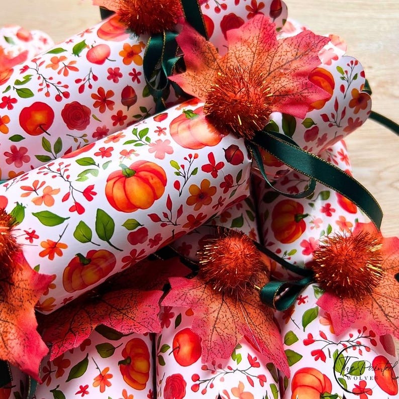 Handmade Christmas Crackers With Snaps: Fall Plaid Dinner Party Favors ...
