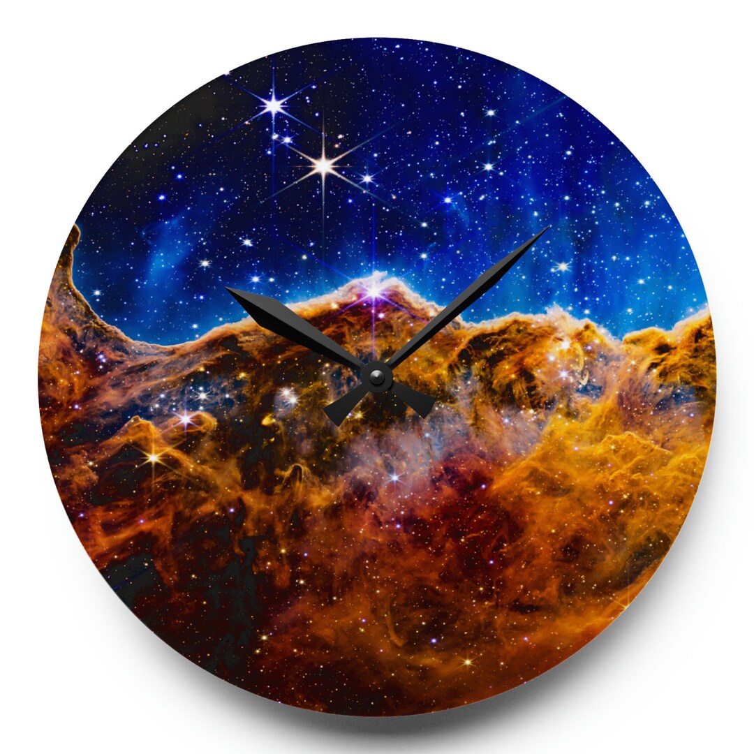James Webb Space Telescope Carina Nebula Acrylic Wall Clock Cosmic ...