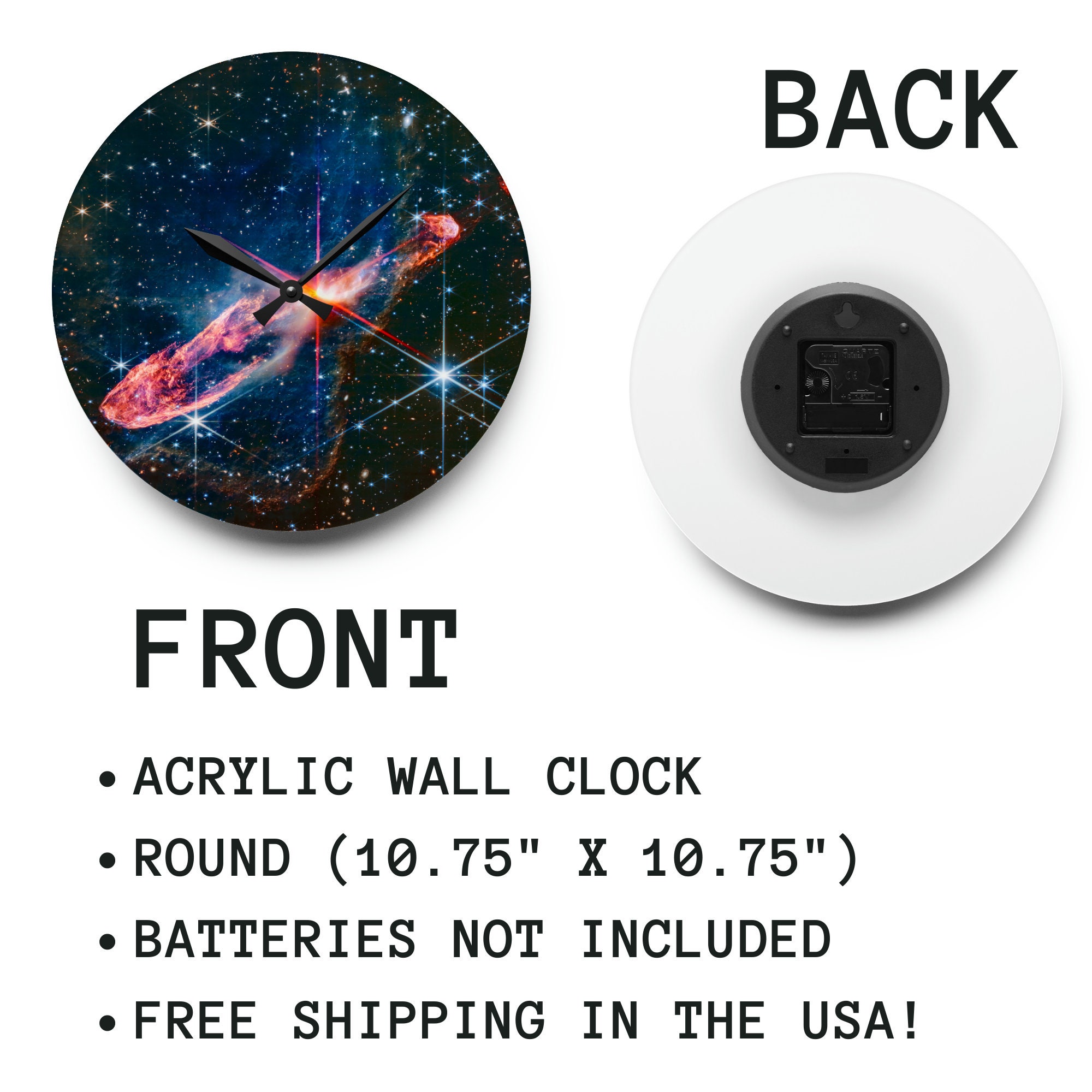 James Webb Space Telescope Acrylic Clock Herbig Haro Nebula Clock Space ...