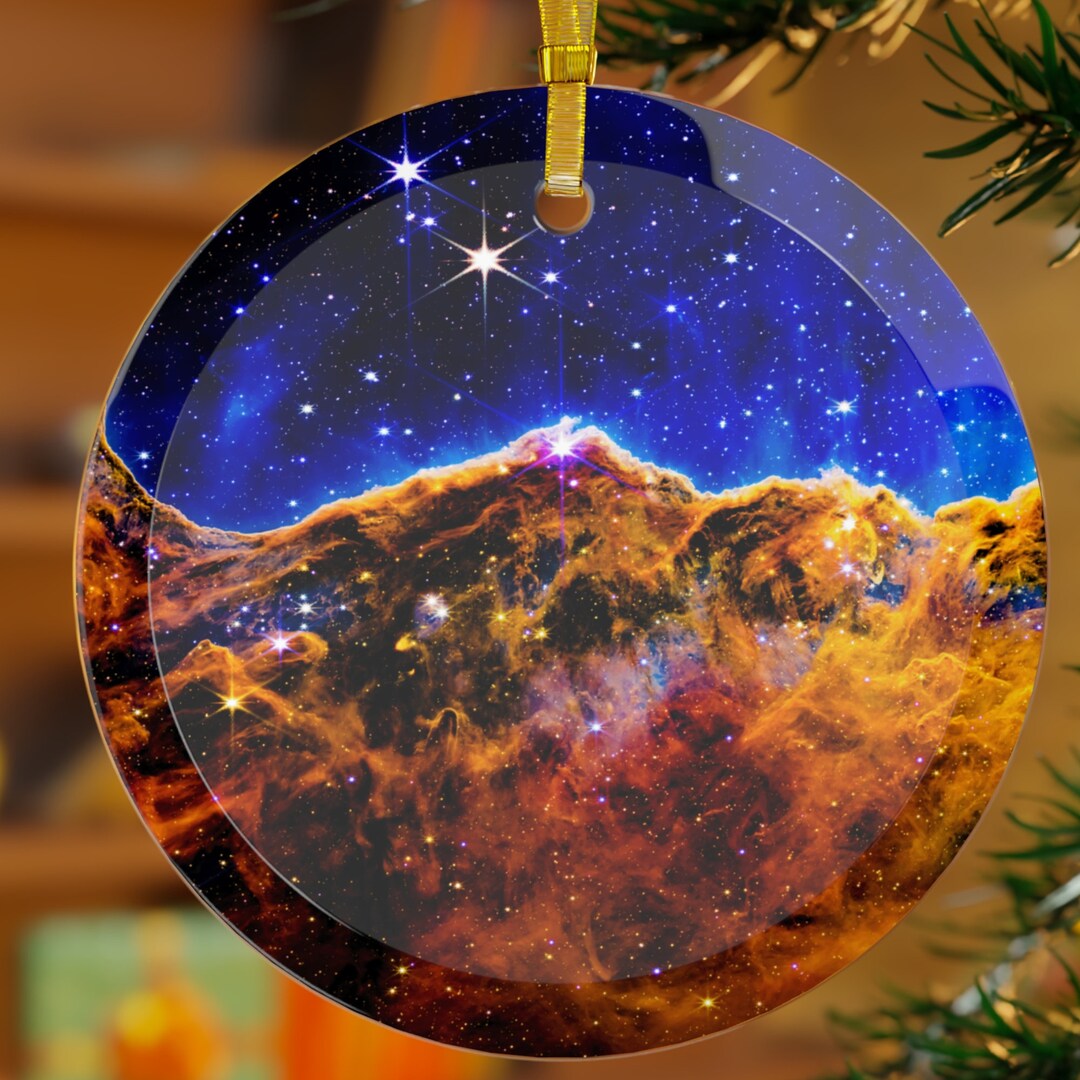 James Webb Space Telescope Glass Christmas Tree Ornament Carina Nebula ...