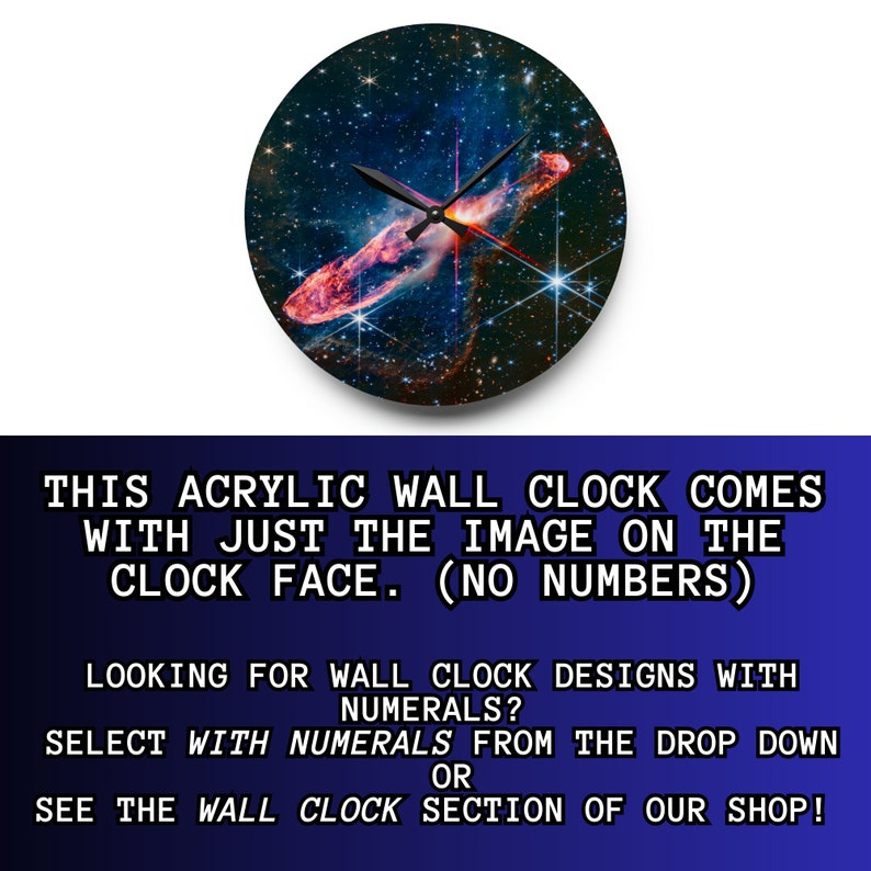 James Webb Space Telescope Acrylic Clock Herbig Haro Nebula Clock Space ...