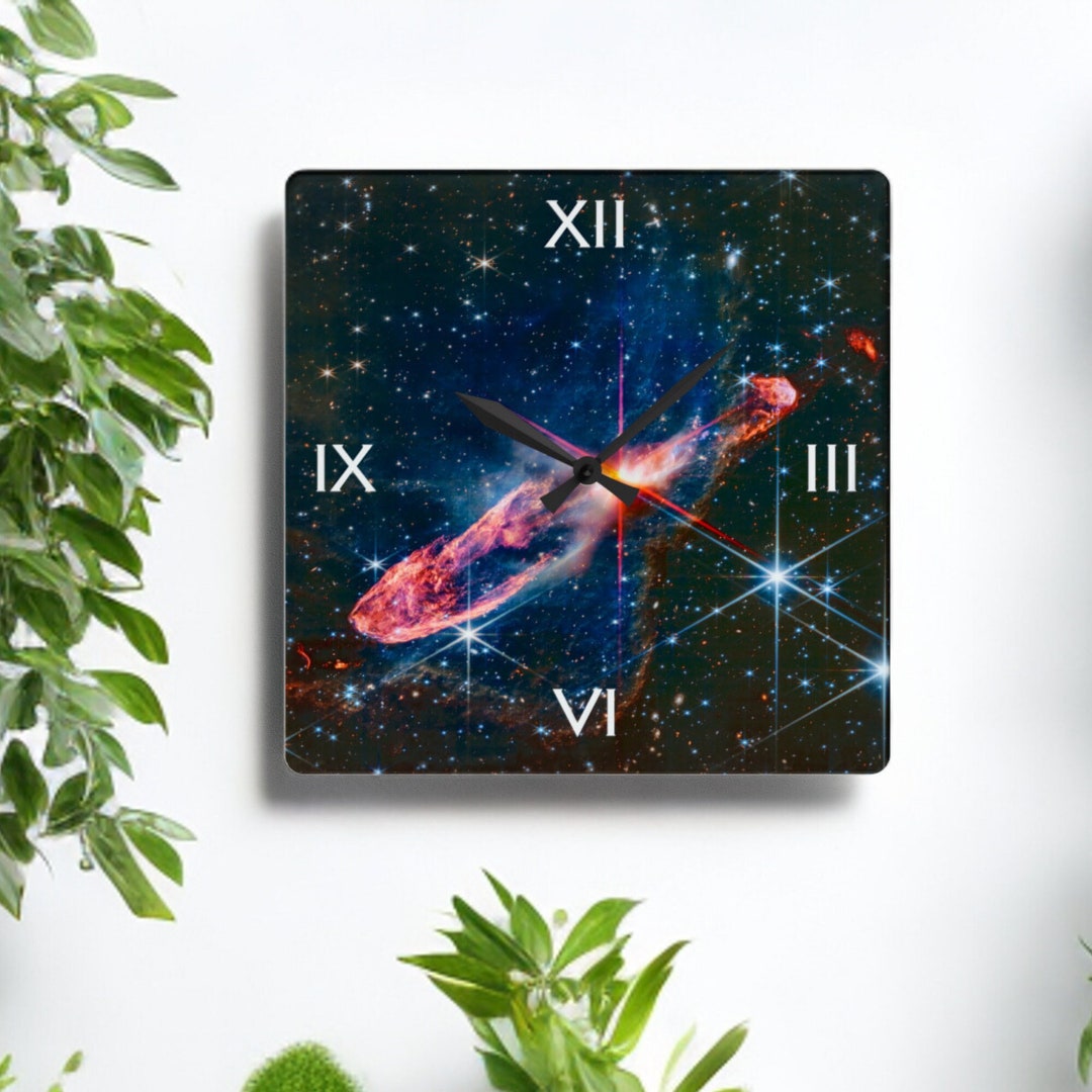 NASA Space Age Acrylic Clock James Webb Herbig Haro Nebula Clock Galaxy ...