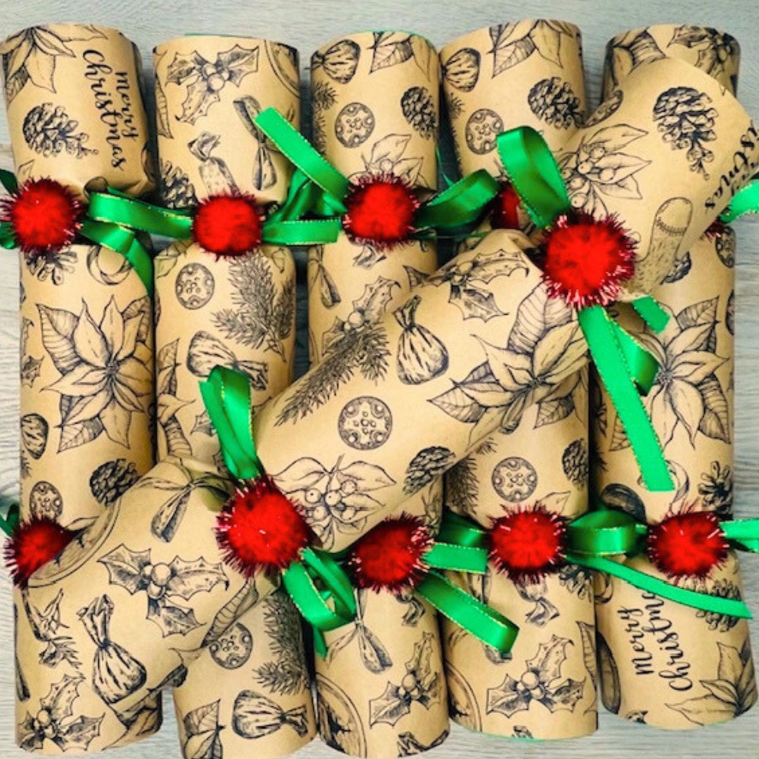 Christmas Crackers WITH SNAPS Box of 6 Holiday Party Poppers Bon Bon ...