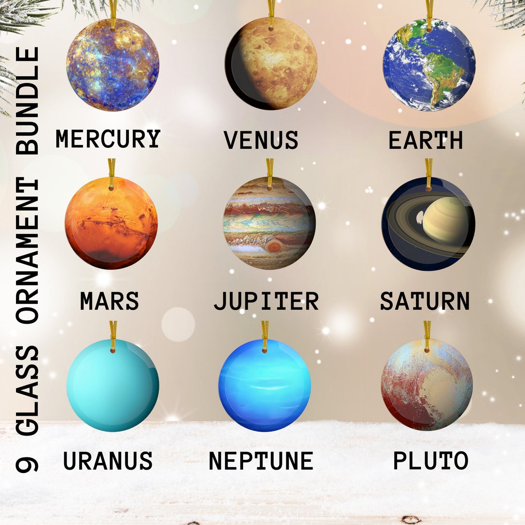 Solar System Ornaments Set Glass Christmas Tree Ornaments NASA Space ...