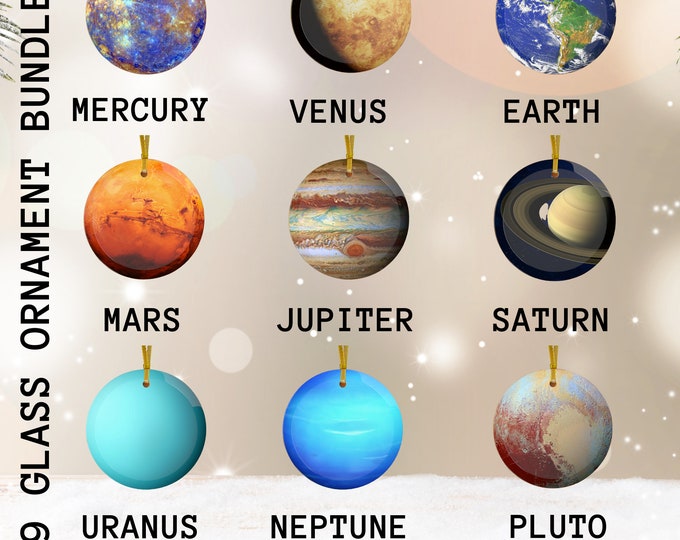 Planets Stained Glass Effect Ornament Solar System Kids' Decor ...