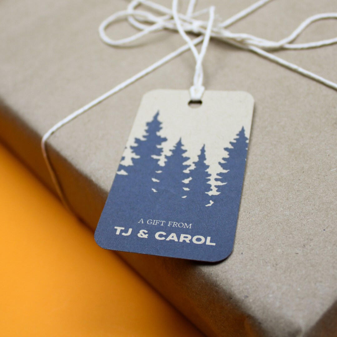 Personalized Pine Tree Gift Tags, Custom Gift Tags, Gift Labels, Gift ...