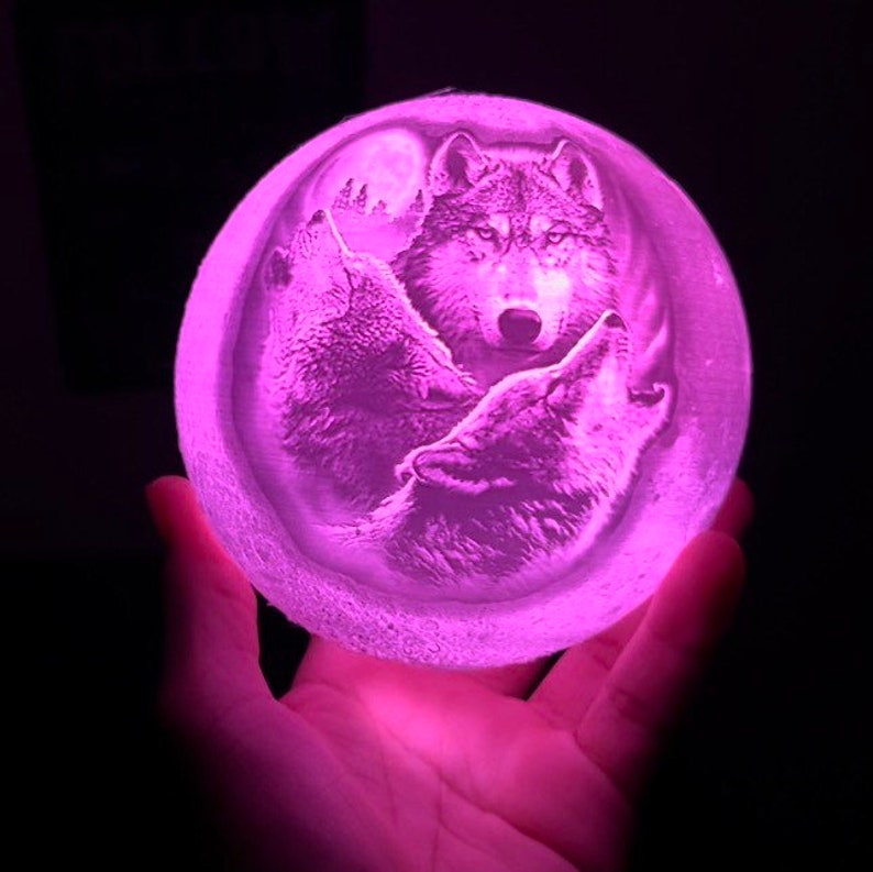 Custom LED Moon Lamp Moon Light With Personalized Photo Gift - Etsy