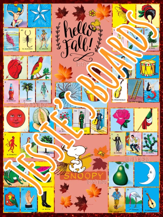 Fall 45 Card Loteria Board - Etsy