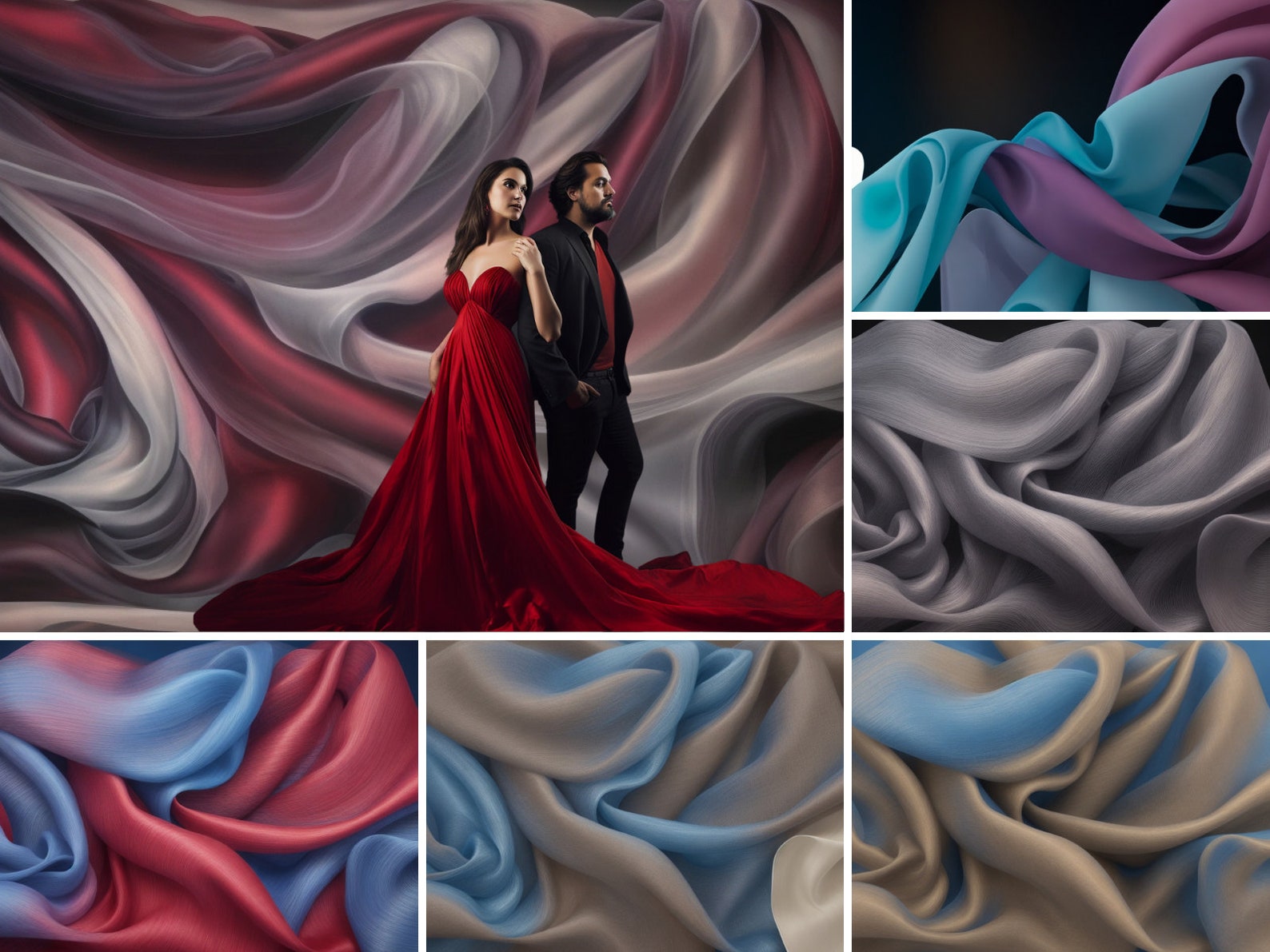 25 Flowing Tulle Maternity Digital Backdrop Overlay Silk Digital ...