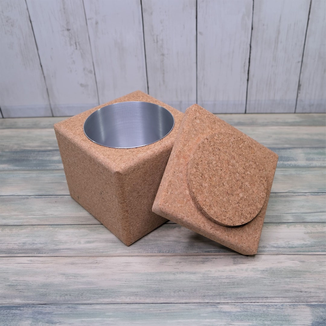 Ice Cube Box, Ice Box 700ml, Cork Ice Bucket With Lid, Ice Cooler ...