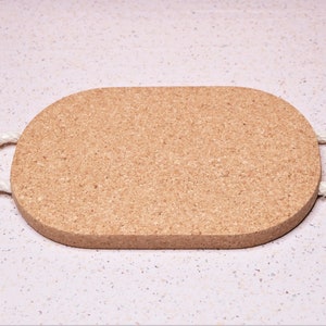Natural Heat Resistant Board for Oven Dishes, Cork Board With Rope ...