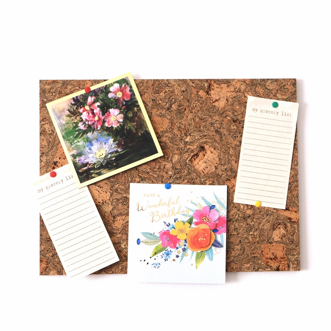 Small Cork Board: Kitchen Memo Pin Board (40x30cm) - Etsy UK