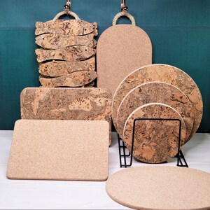 Natural Heat Resistant Board for Oven Dishes, Cork Board With Rope ...