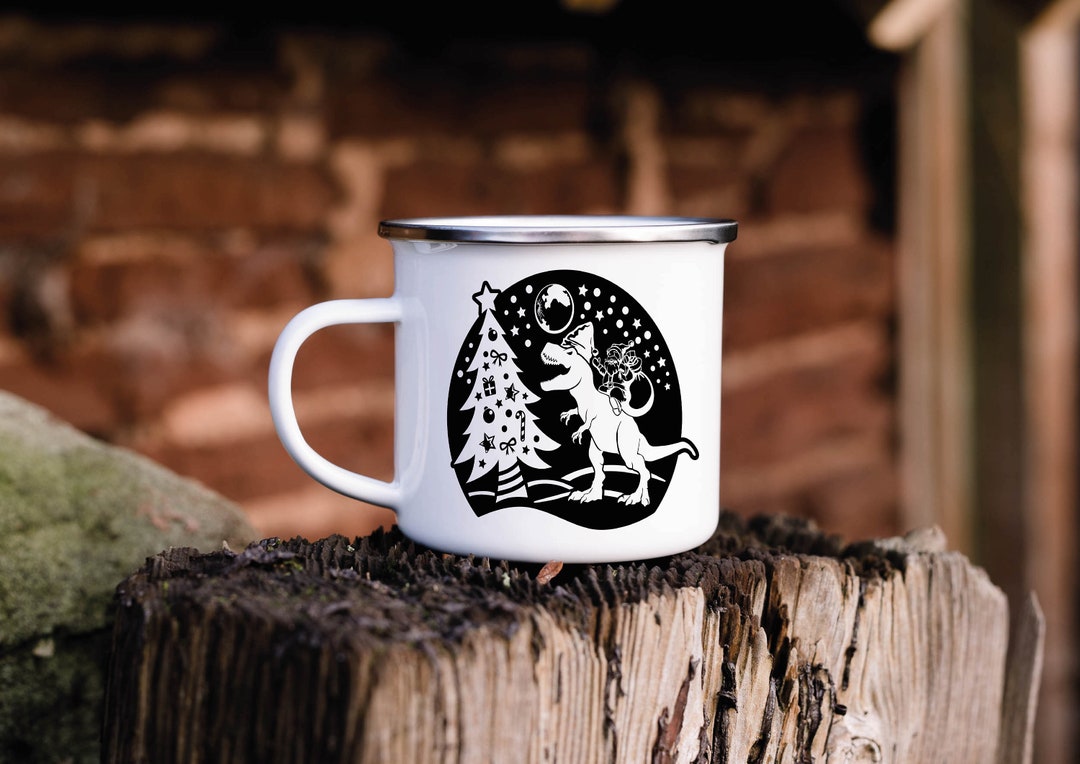 T-rex and Santa Mug, Trex Dinosaurs Christmas Mug, Personalized Coffee ...