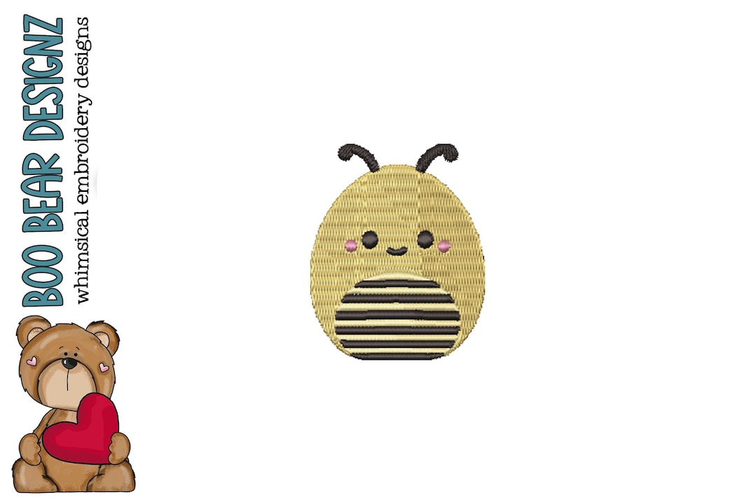 Bee Squishy Embroidery Patch - Etsy