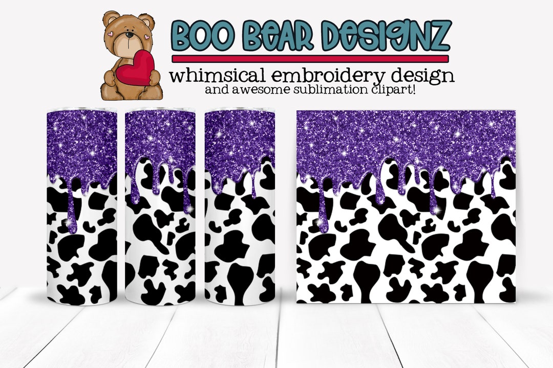Glitter Drip Cow Print Sublimation Tumbler Design - Etsy