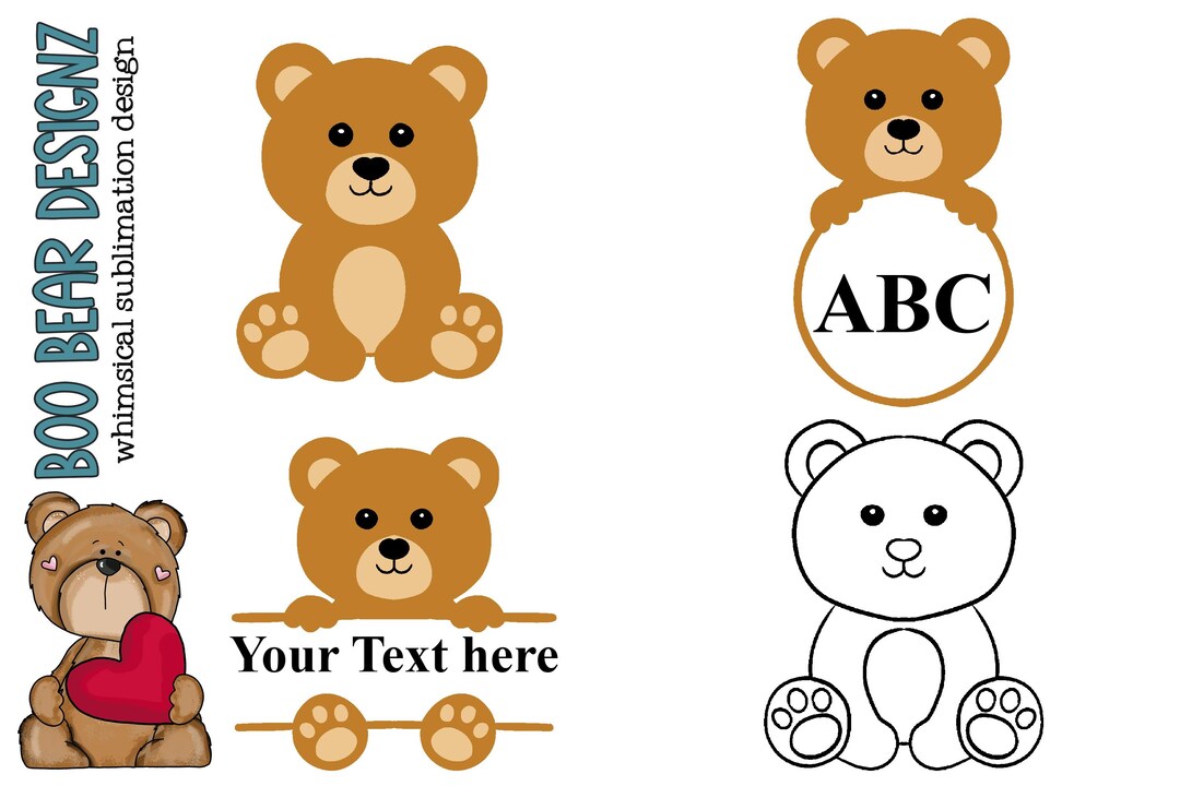Super Cute Teddy Bear Clipart Set Instant Digital Download - Etsy