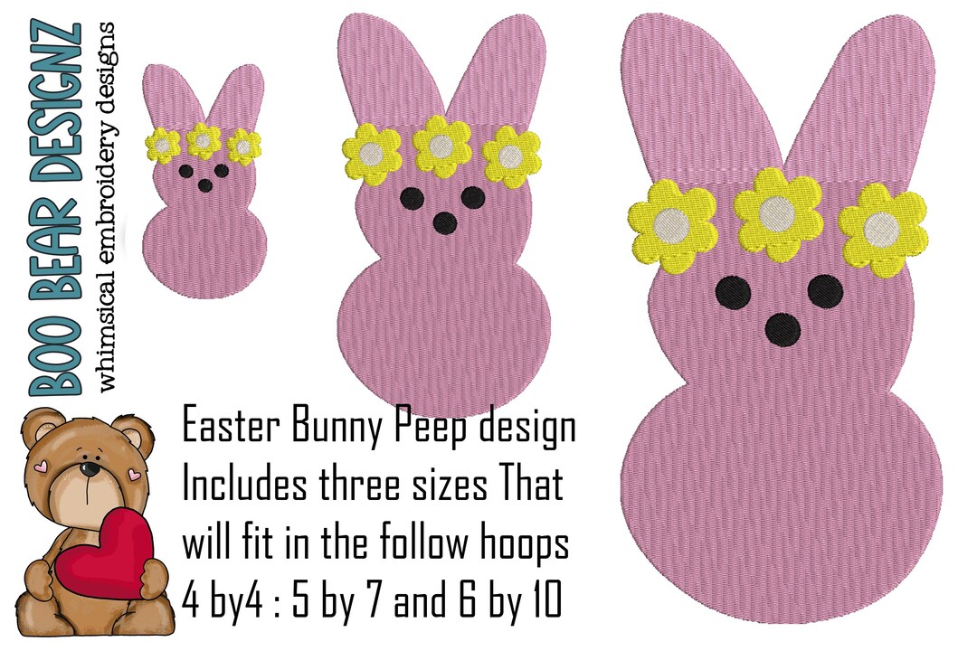 Easter Peep Embroidery Design Instant Digital Download 3 Sizes Included ...