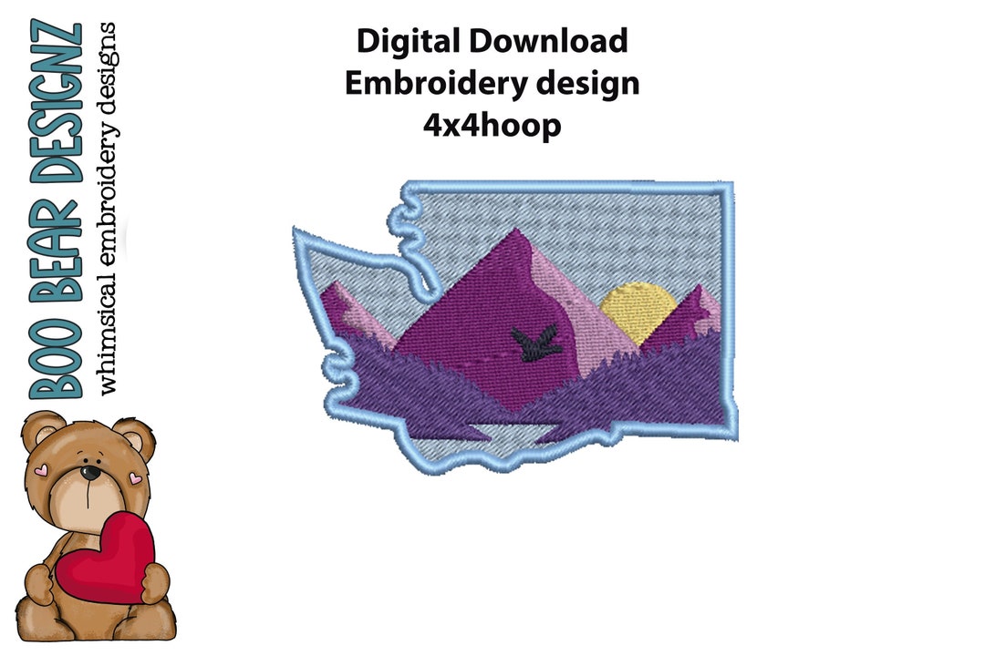 Washington State Embroidery Design Patch - Etsy