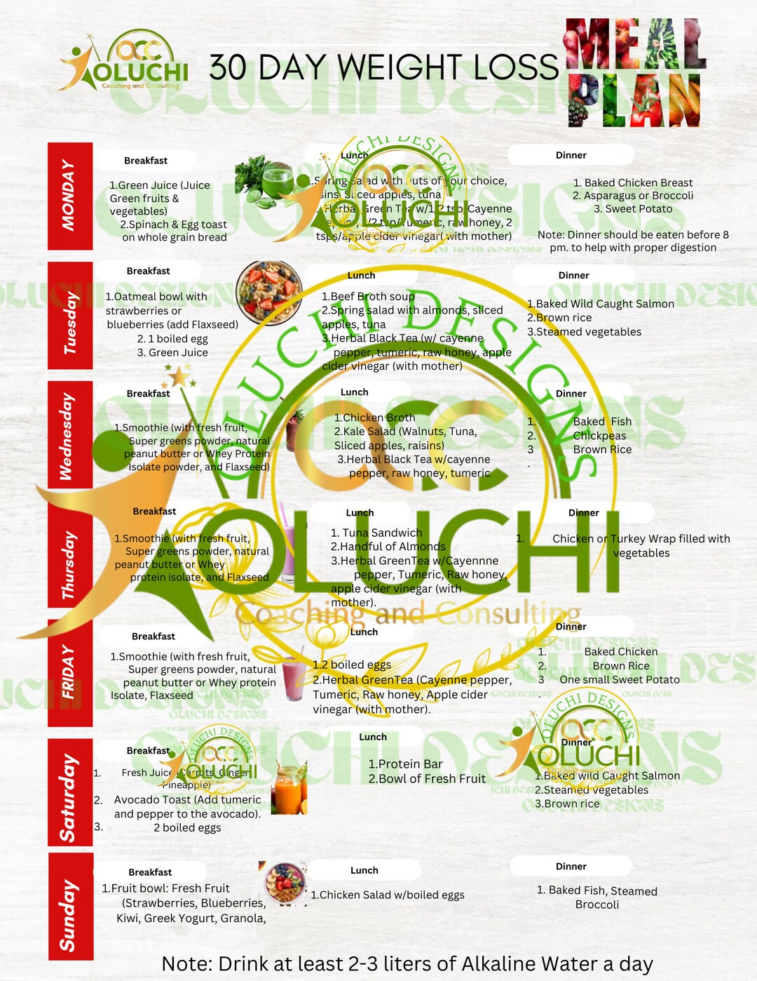 Healthy Meal Planner, Meal Planner Printable, Weekly Food Planner, Meal ...