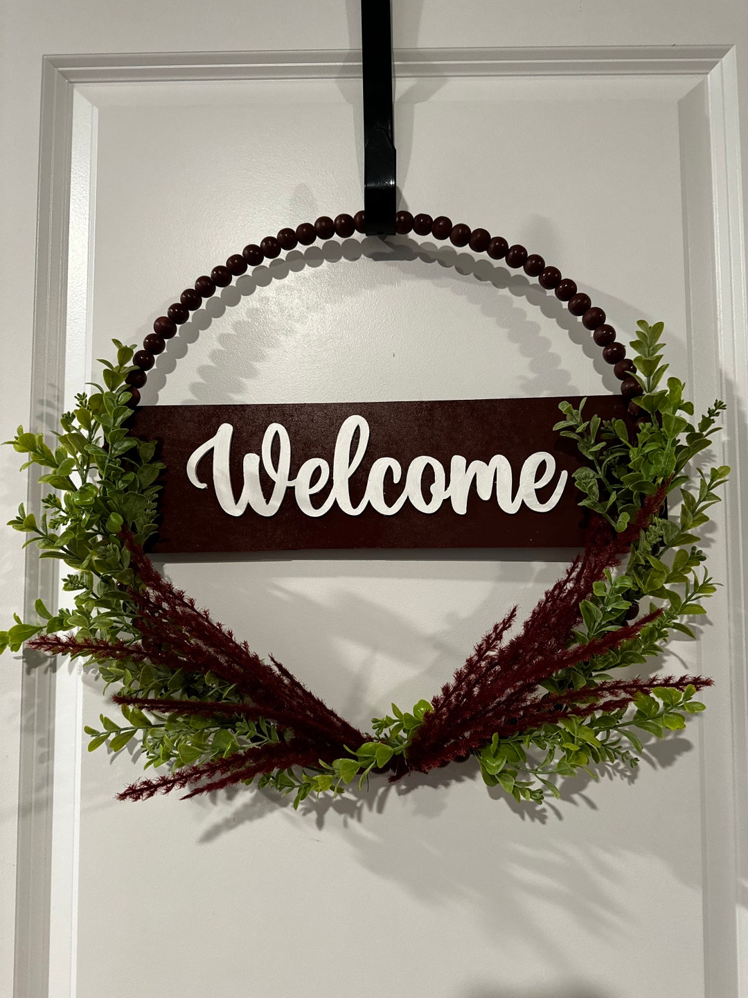 Beaded Burgundy Welcome Sign - Etsy