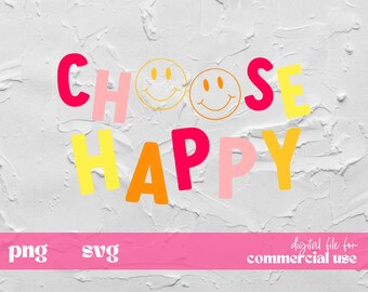 Choose Happy Png | Etsy