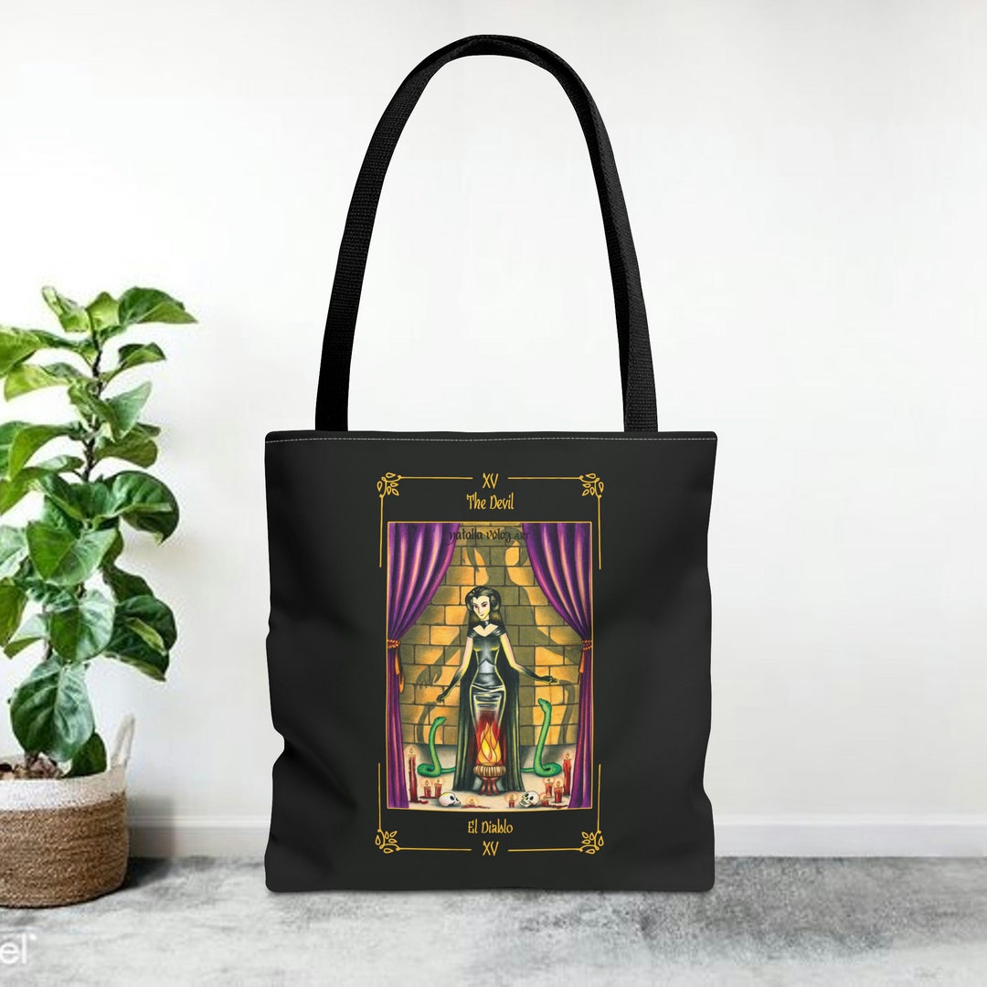 Tote Bag (AOP) "the Devil" With Card Frame/ Card "el Diablo" With ...