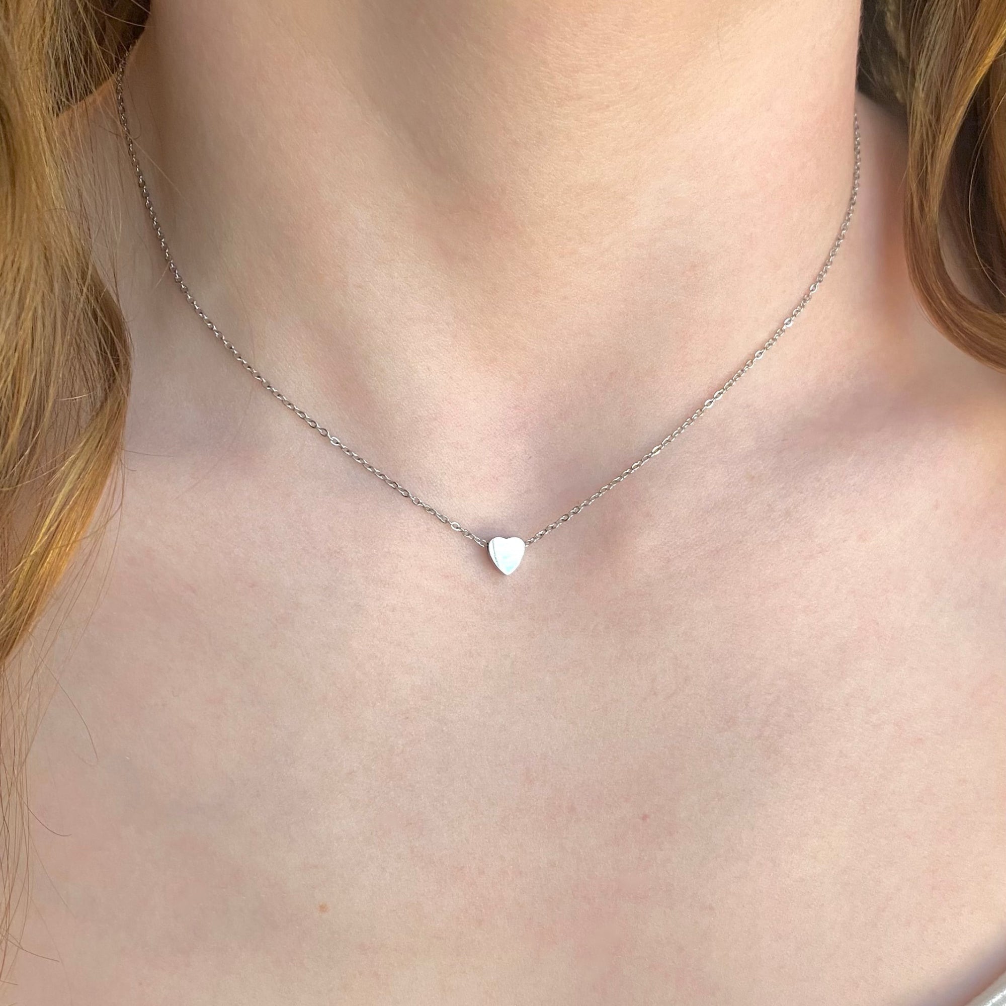 Small silver heart necklace store
